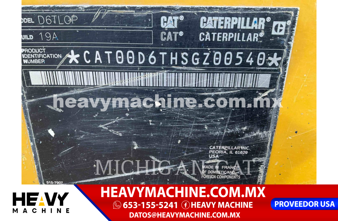 Maquinaria Pesada Topador frontal 2019 Caterpillar DT6 LGP